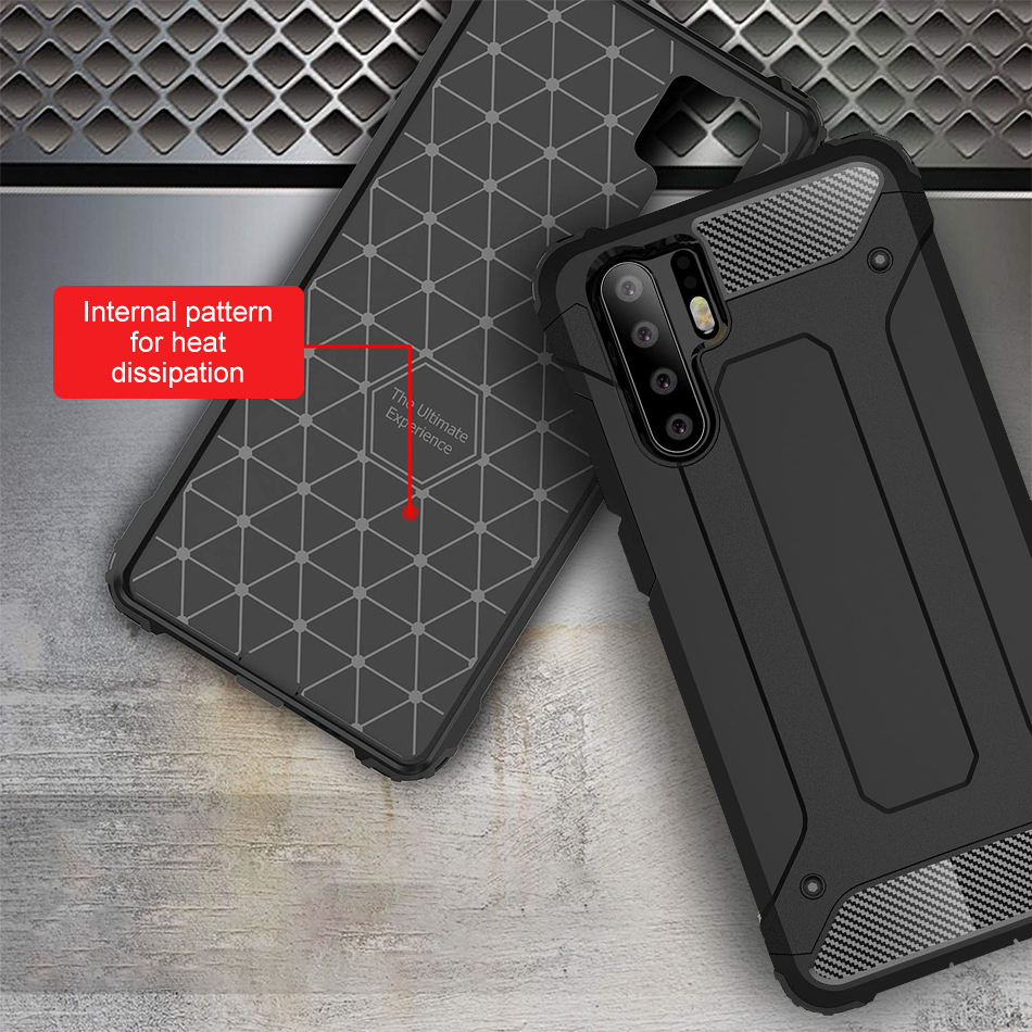 Military Defender Shockproof Case for Huawei P30 Pro (Black)